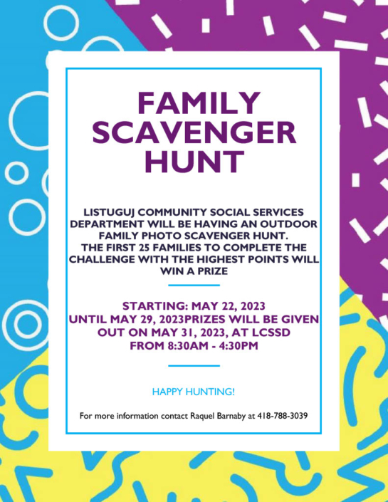 LCSSD Family Scavenger Hunt - Listuguj Mi’gmaq Government